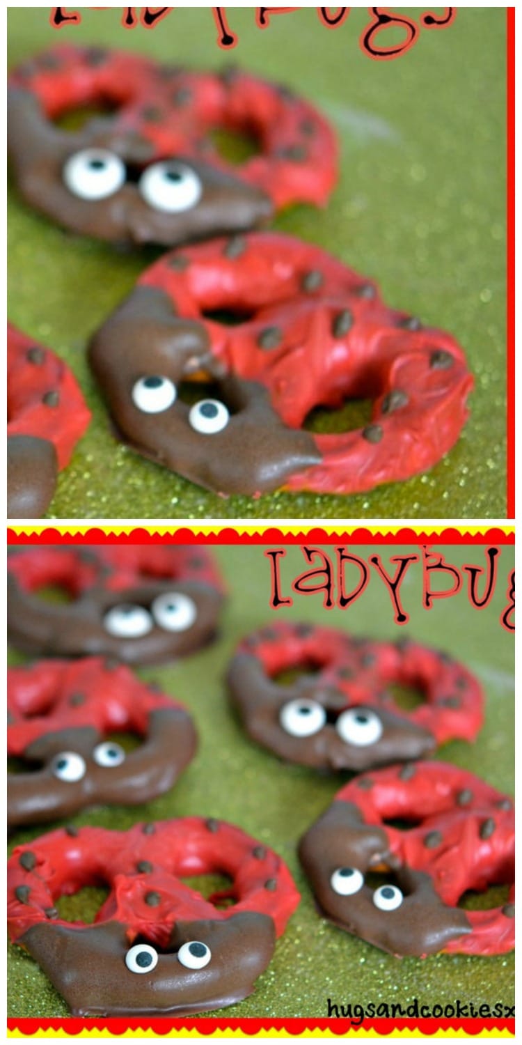 CHOCOLATE LADYBUG PRETZELS - Hugs and Cookies XOXO