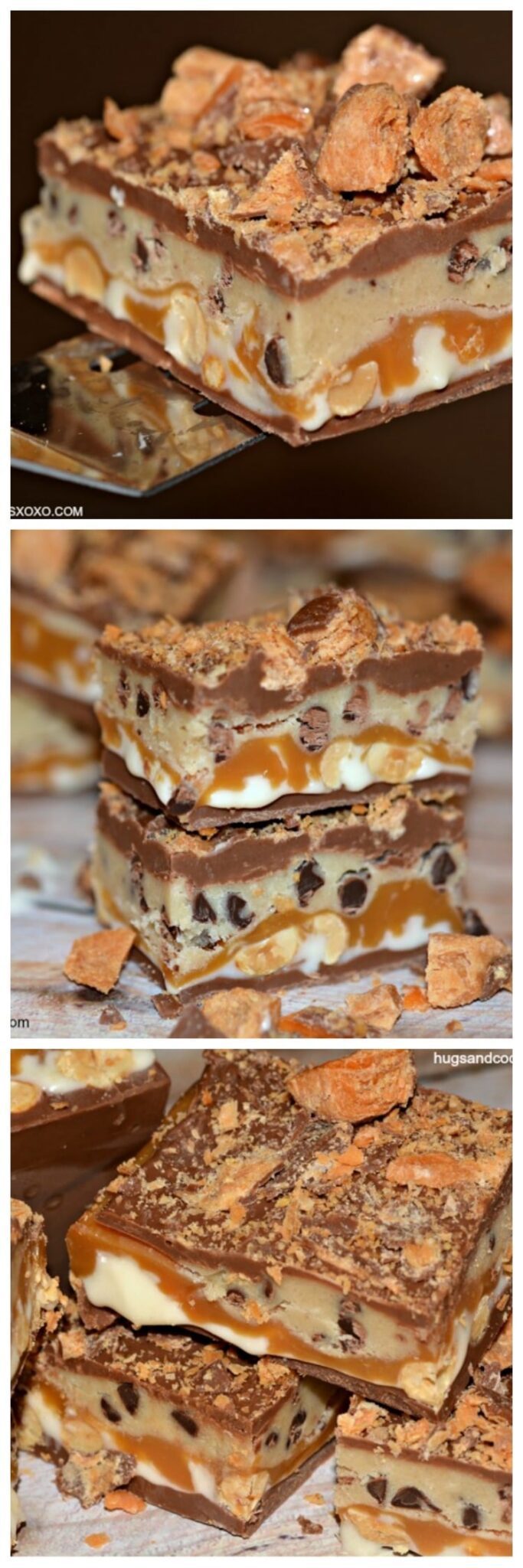 6 Layer Cookie Dough Bars - Hugs and Cookies XOXO 6 Layer Cookie Dough Bars