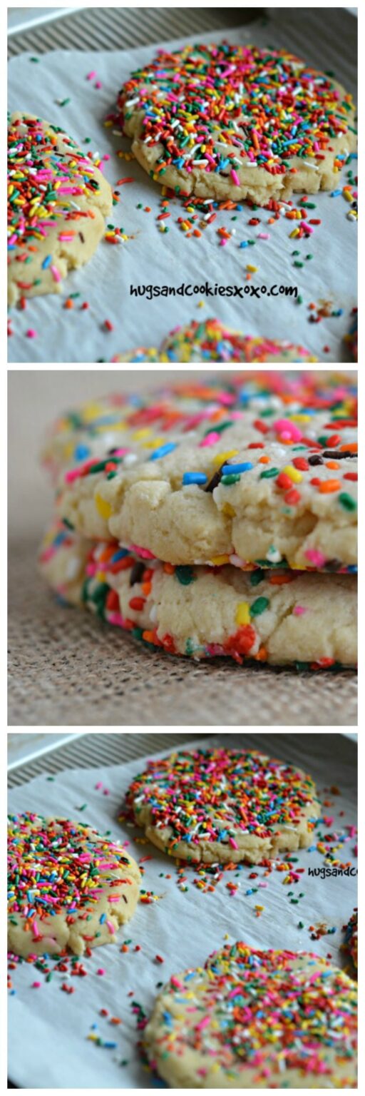 Bakery Style Sprinkle Cookies - Hugs and Cookies XOXO