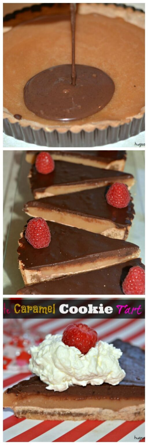 Chocolate Caramel Cookie Tart - Hugs and Cookies XOXO