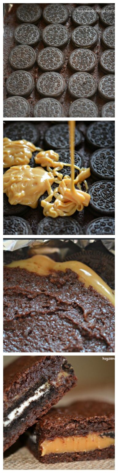Caramel and Oreo Stuffed Brownies - Hugs and Cookies XOXO