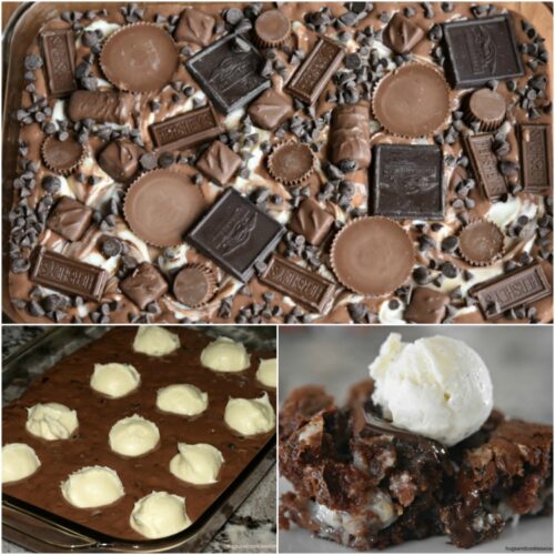 Chocolate Explosion Earthquake Cake with Cream Cheese Swirl