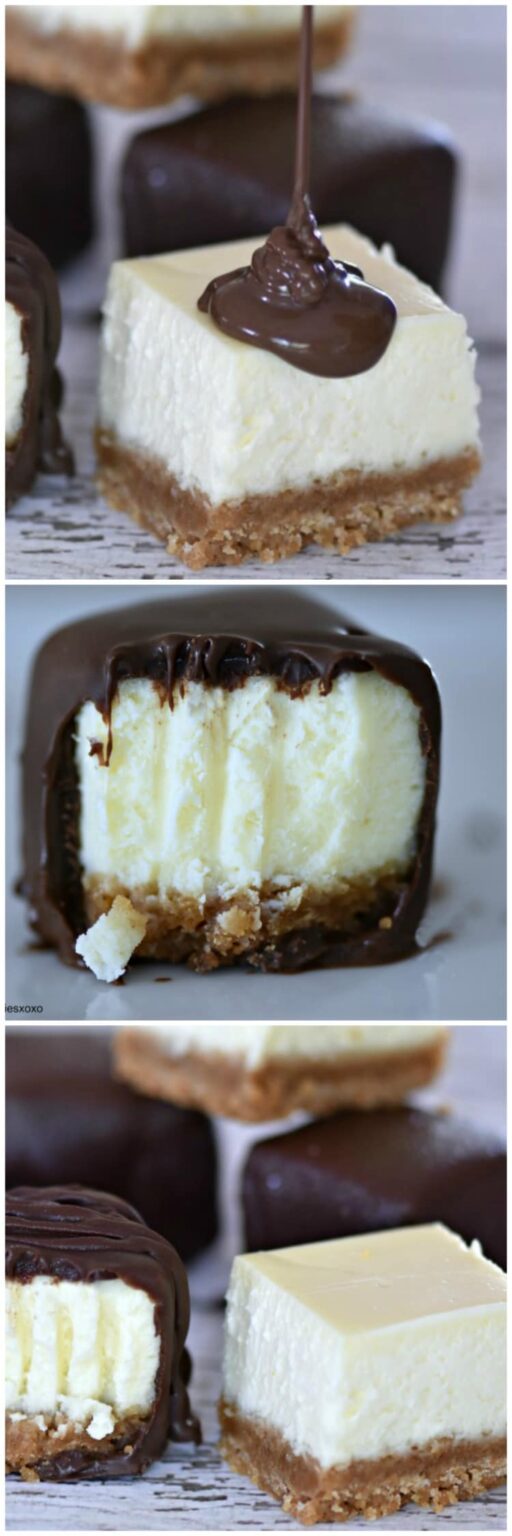 Chocolate Dipped Cheesecake Bites