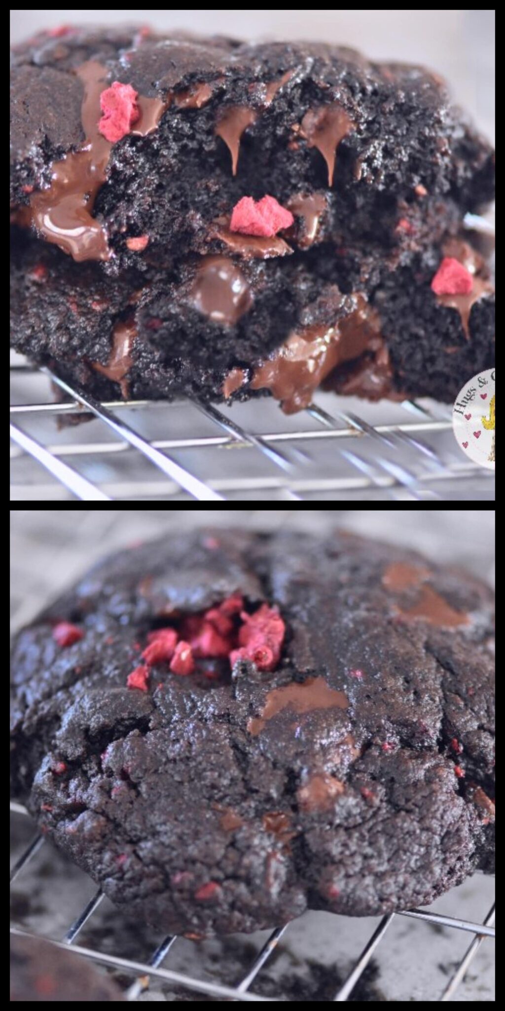 Extra Decadent Chocolate Raspberry Cookies - Hugs and Cookies XOXO