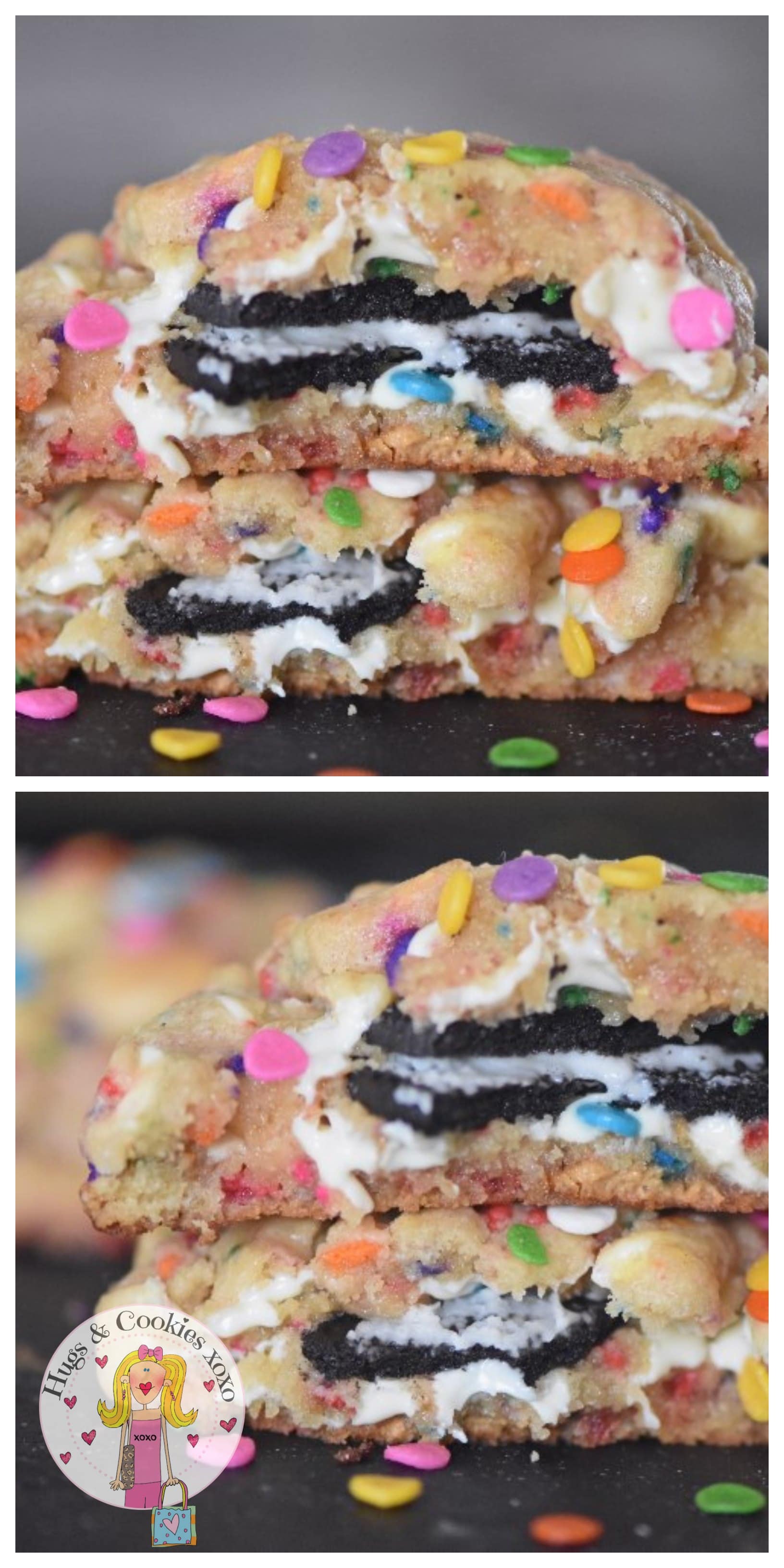 Birthday Cake Oreo Stuffed Cookies